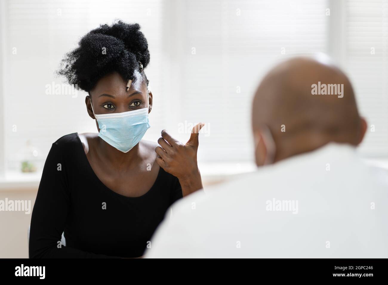 Woman Patient At Doctor With Pregnancy Lab Test Results Stock Photo - Alamy