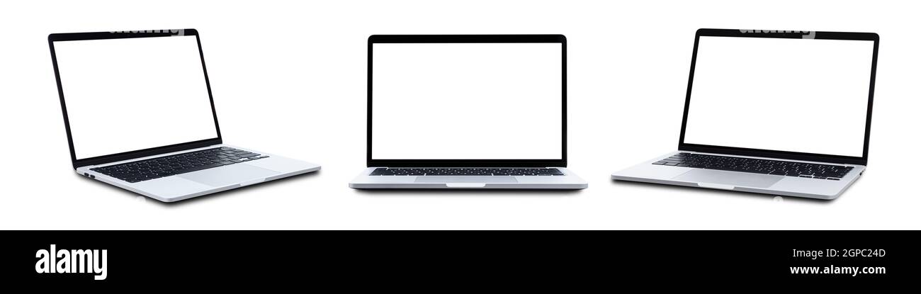 Collection of Laptop or notebook isolated on white background Stock ...
