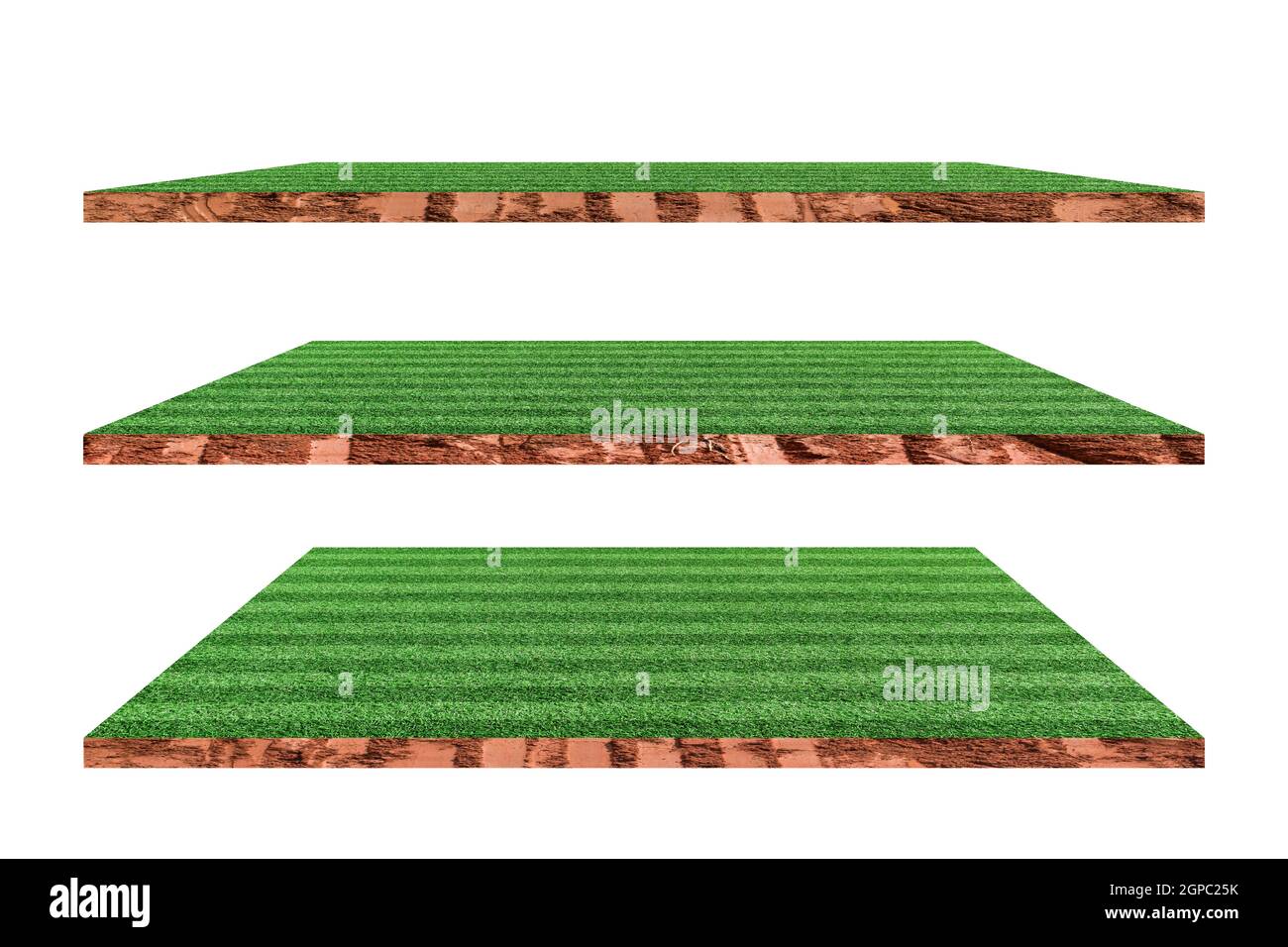 Set of soccer or football field isolated on white background. Objects ...