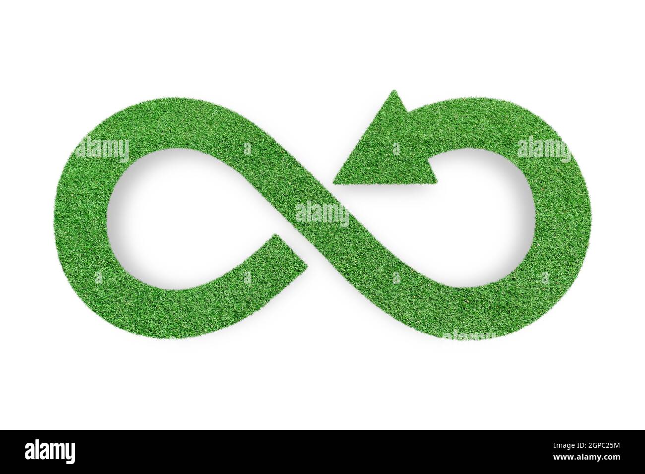 Green grass arrow icon isolated on white background. ecological concept ...