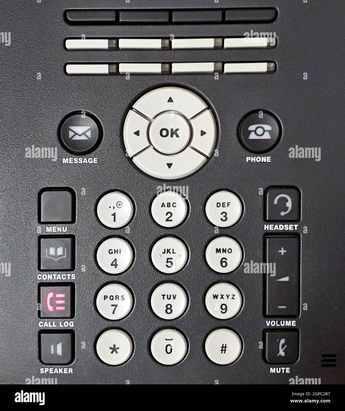 Full frame background with buttons of modern office telephone ...