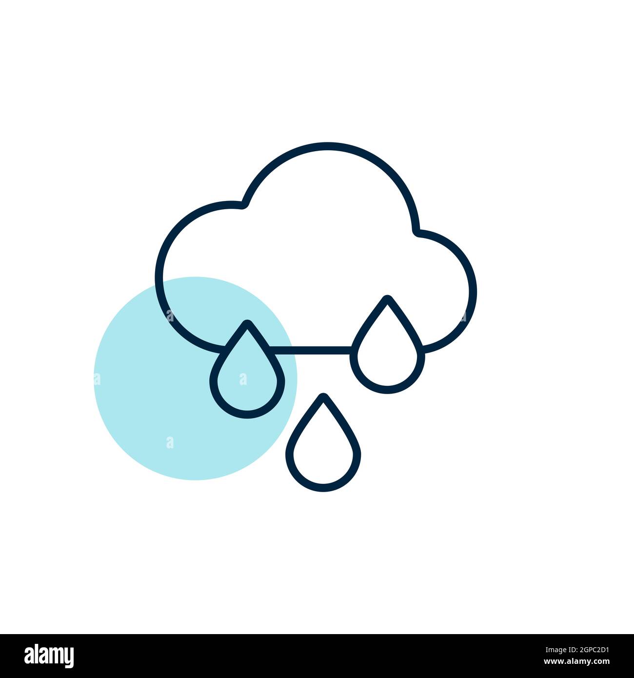 Raincloud with raindrops vector icon. Meteorology sign. Graph symbol ...