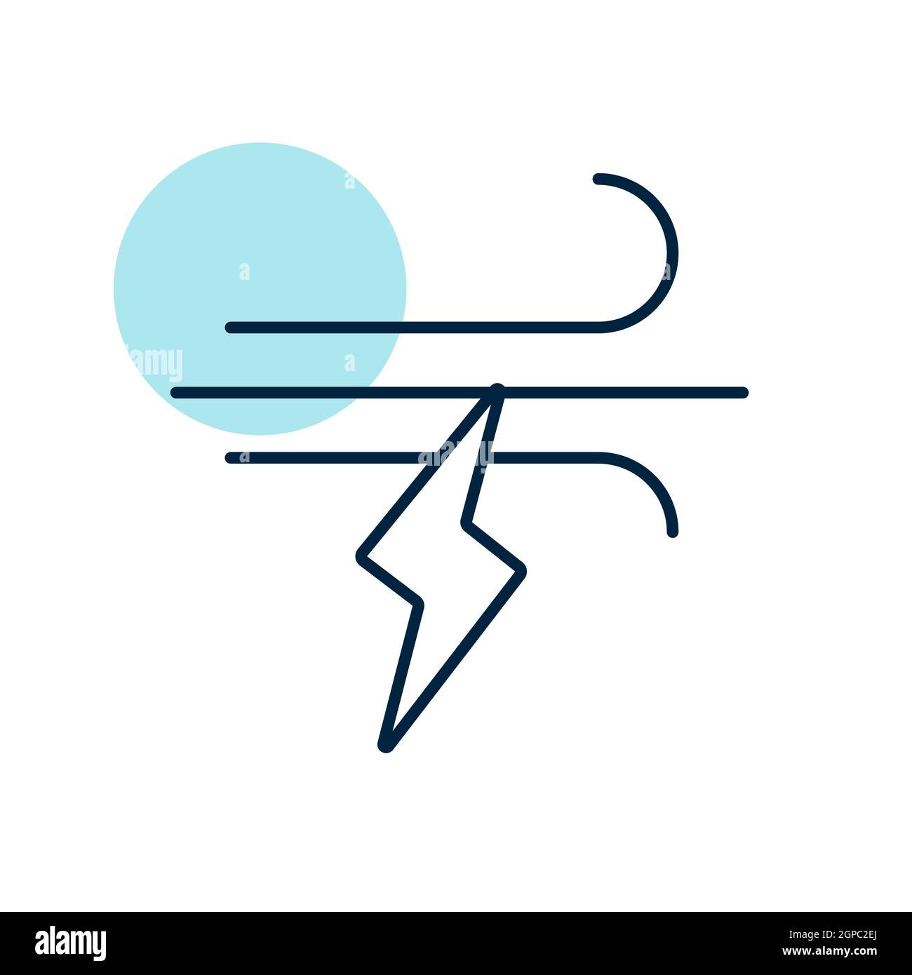 Wind lightning vector icon. Meteorology sign. Graph symbol for travel ...