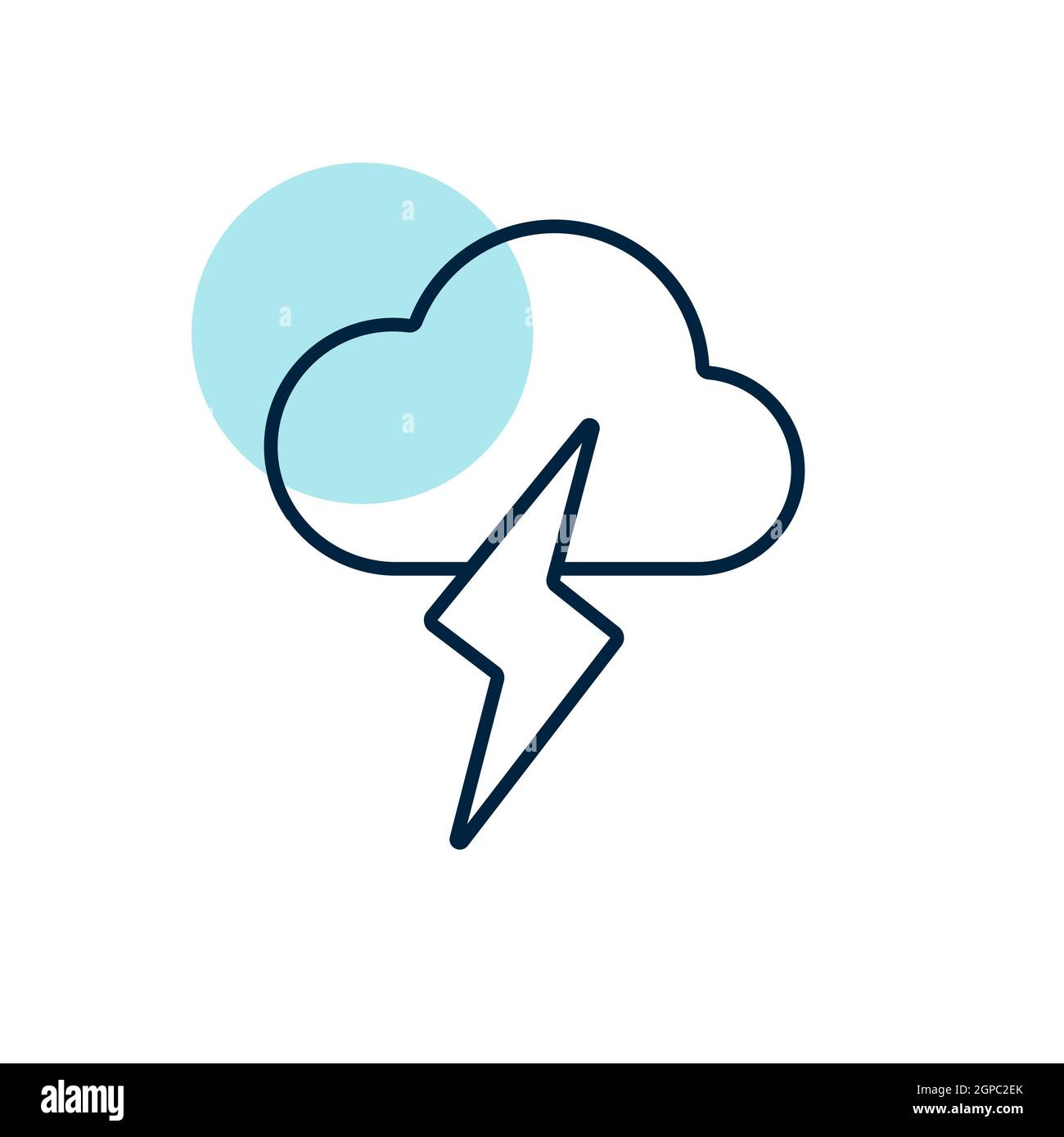 Cloud with lightning vector icon. Meteorology sign. Graph symbol for ...