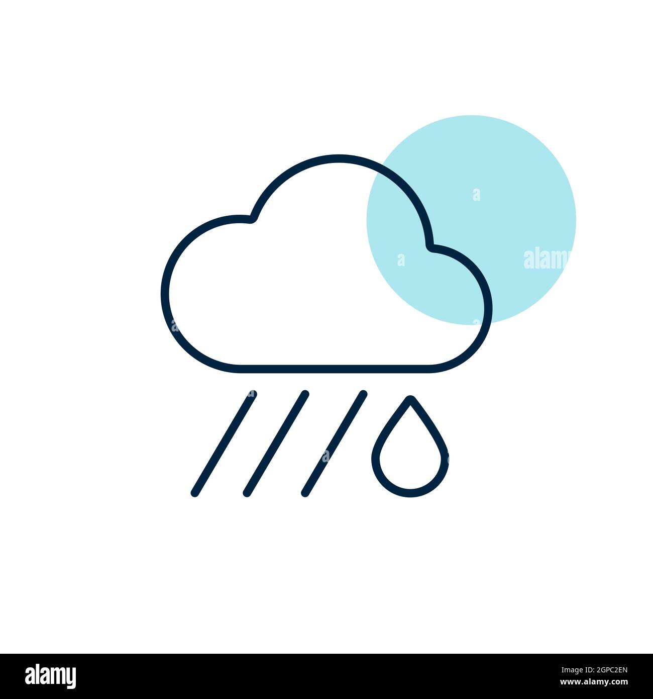 Raincloud with raindrop vector icon. Meteorology sign. Graph symbol for ...