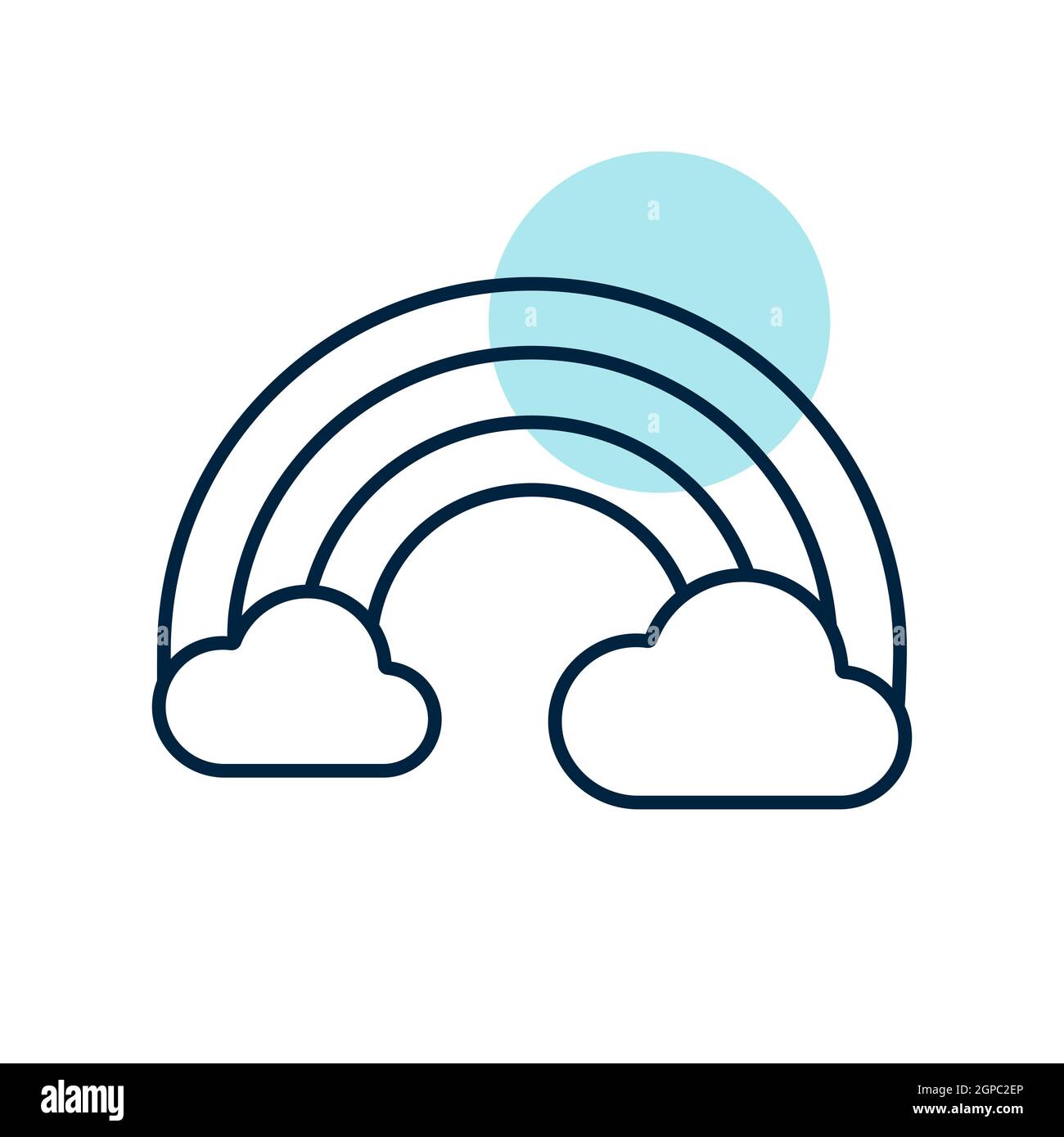 Rainbow and cloud vector icon. Meteorology sign. Graph symbol for ...