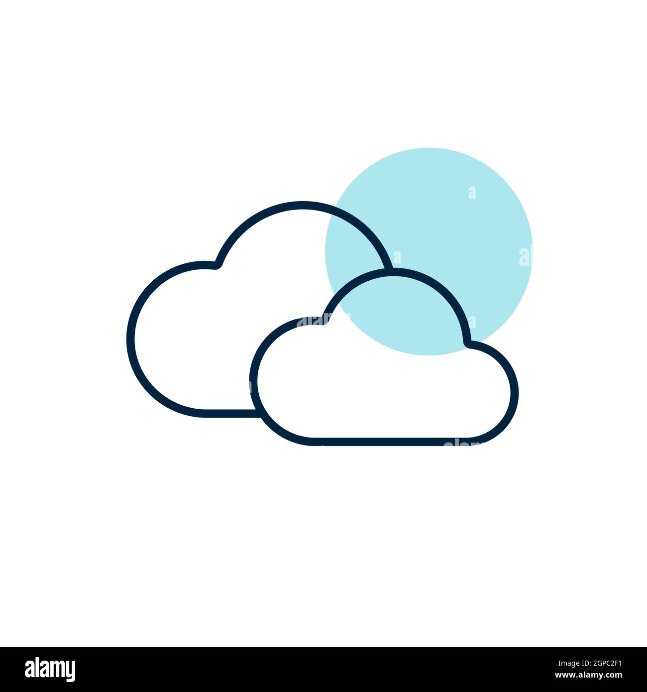 Two clouds vector icon. Meteorology sign. Graph symbol for travel ...