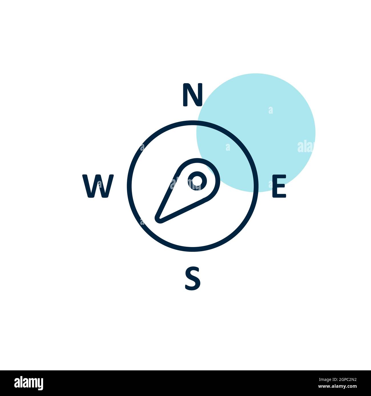 Compass wind rose vector icon. Direction southwest. Meteorology sign ...