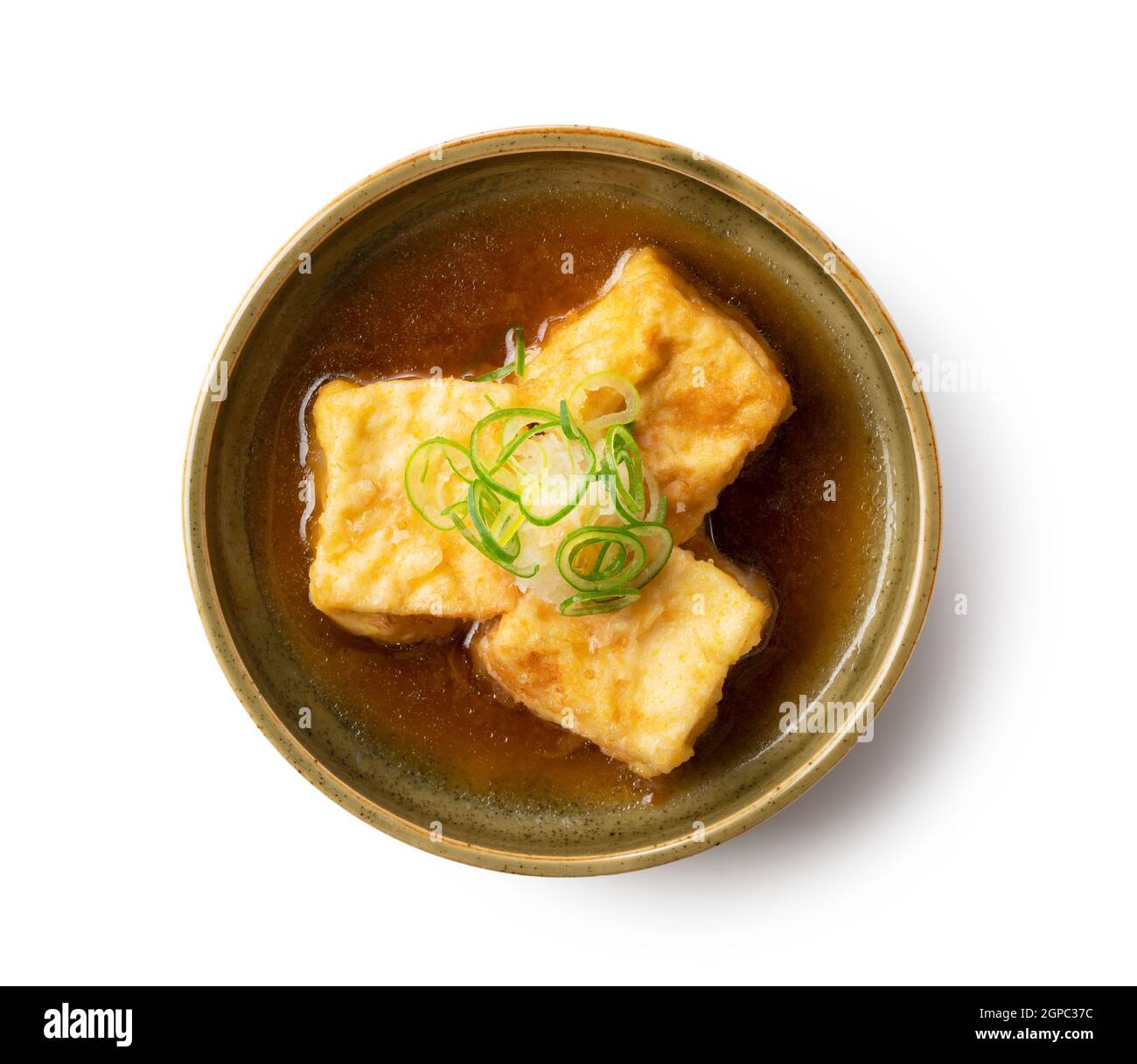 Deep fried tofu on white background. Food in Japan Stock Photo - Alamy