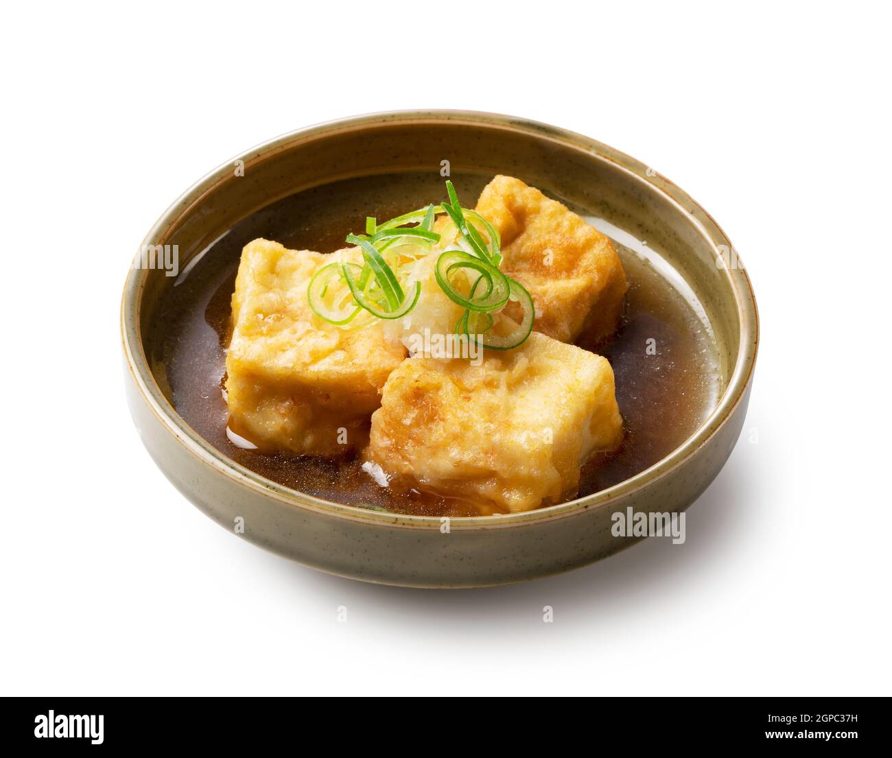 Deep fried tofu on white background. Food in Japan Stock Photo - Alamy