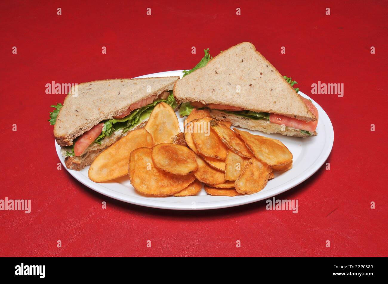 Delicious American lunch cuisine known as the chicken salad sandwich ...