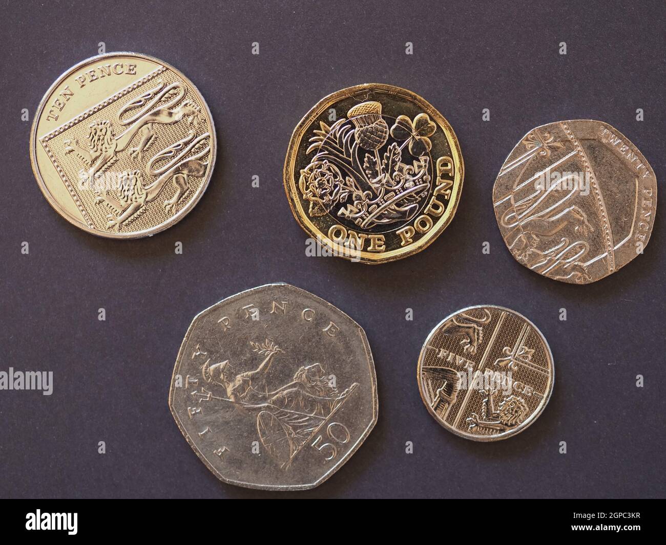 Pound coins money (GBP), currency of United Kingdom Stock Photo - Alamy