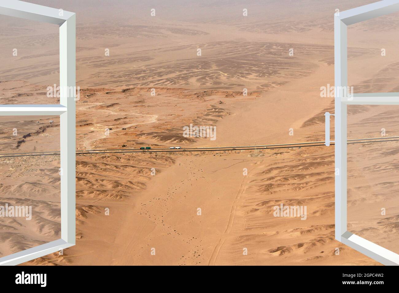 Desert landscape outside car window hi-res stock photography and images ...