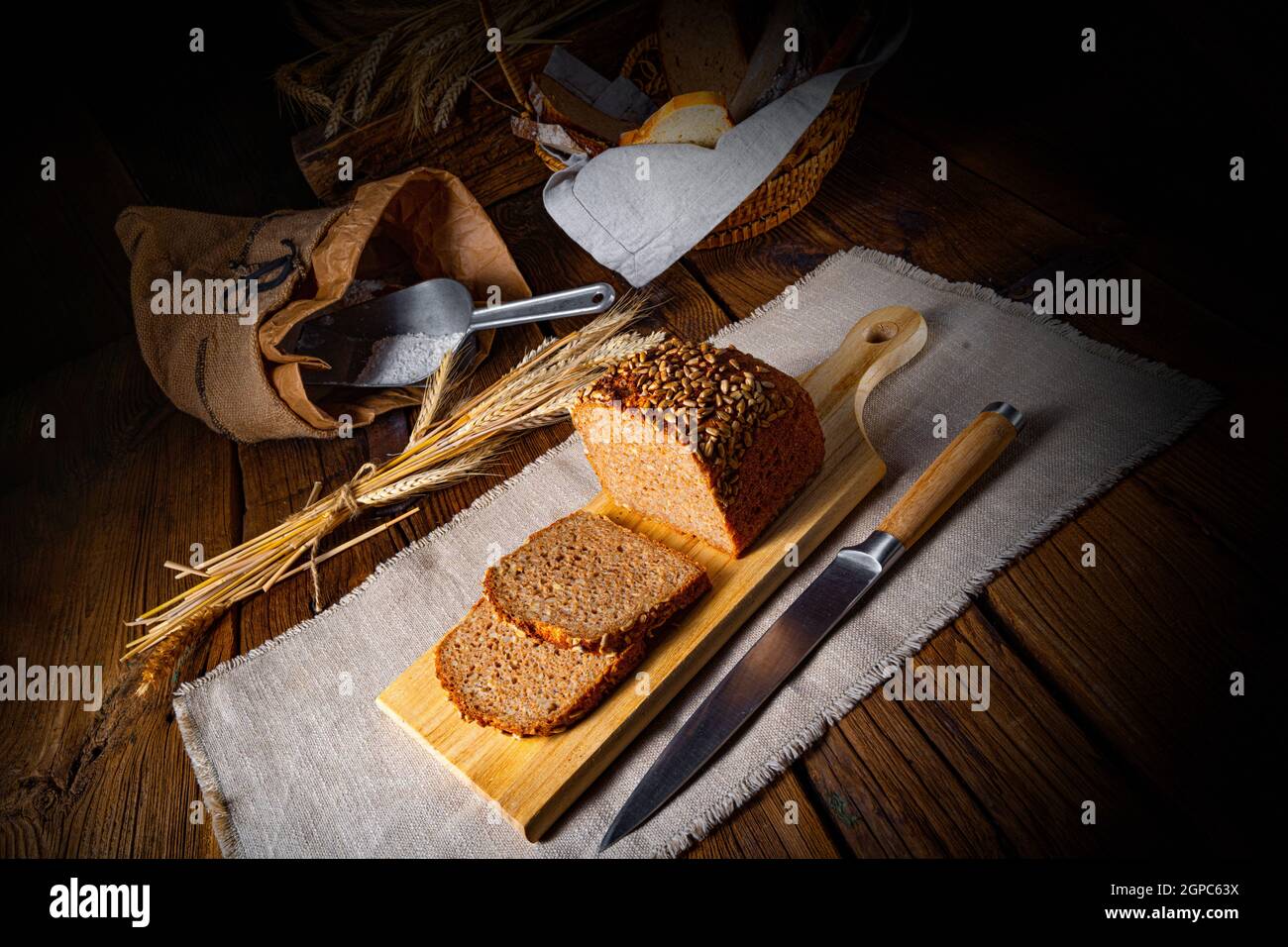 Moist wholemeal bread, crushed or ground whole grain Stock Photo - Alamy