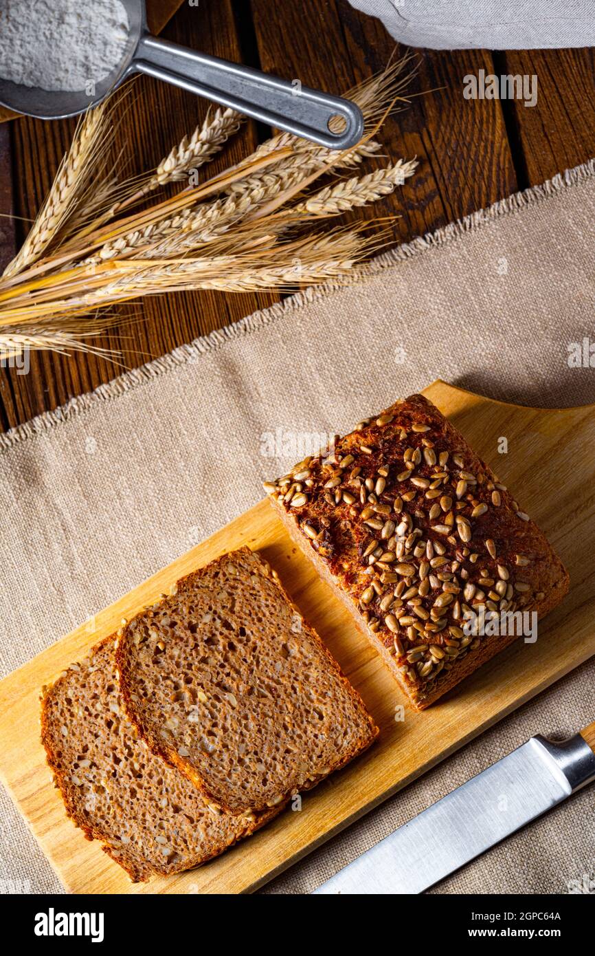 Moist wholemeal bread, crushed or ground whole grain Stock Photo - Alamy