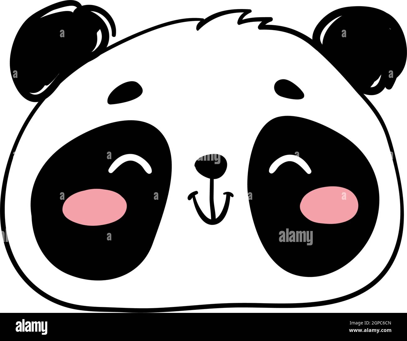 The muzzle of cute panda. Vector illustration hand drawn style, funny ...