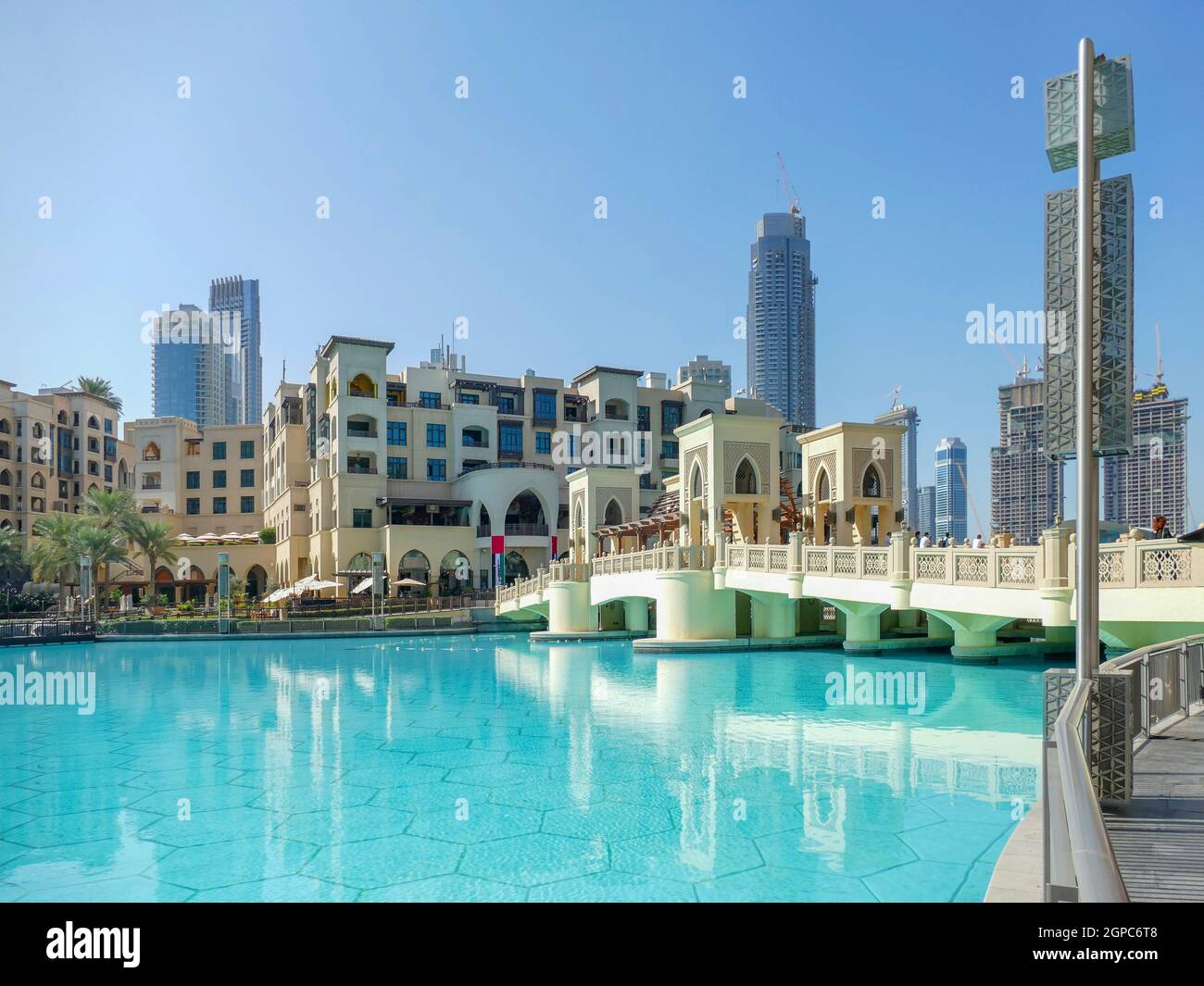 Scenery around the Burj Khalifa park in Dubai, the most populous city ...