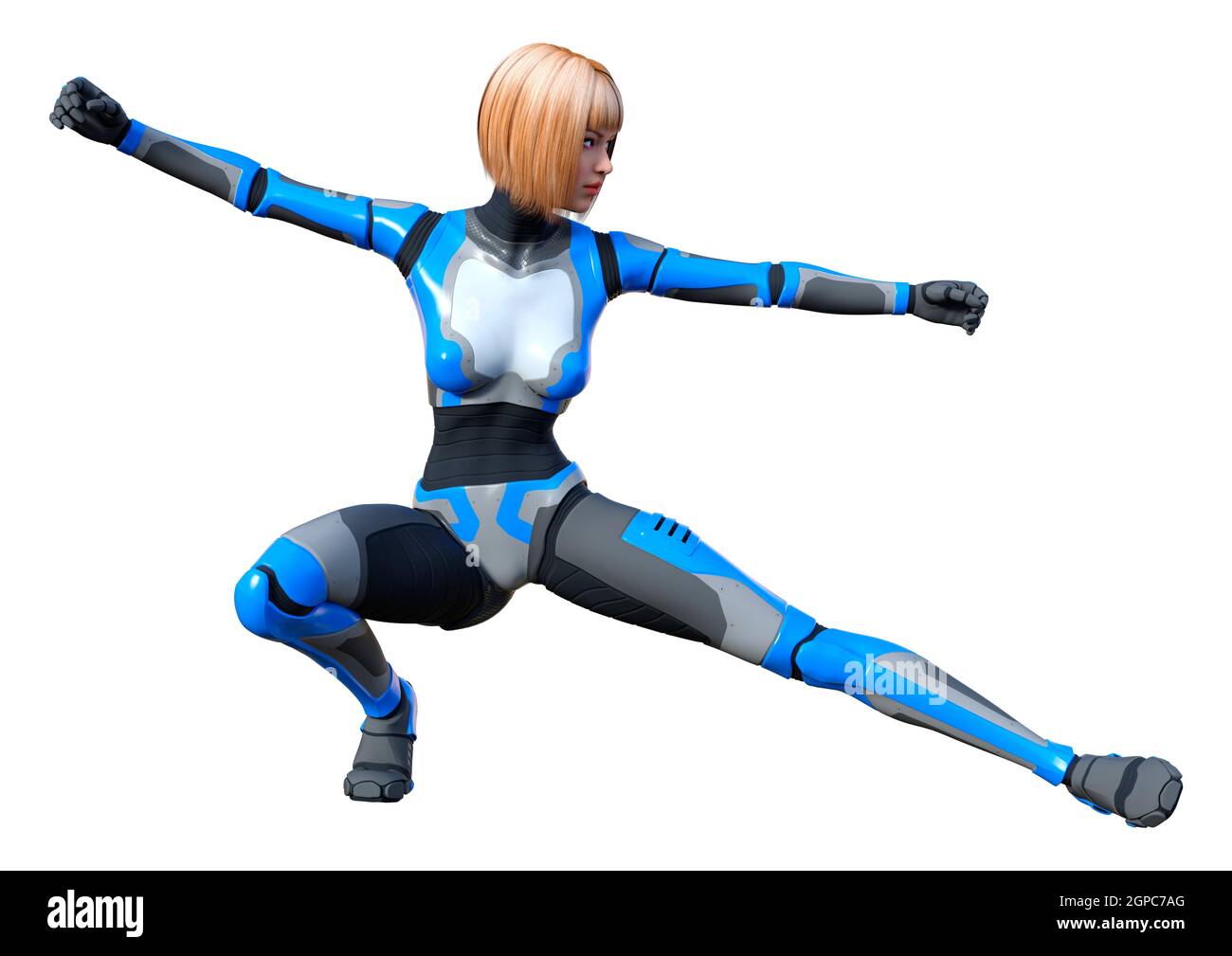 3D rendering of a female robot isolated on white background Stock Photo ...