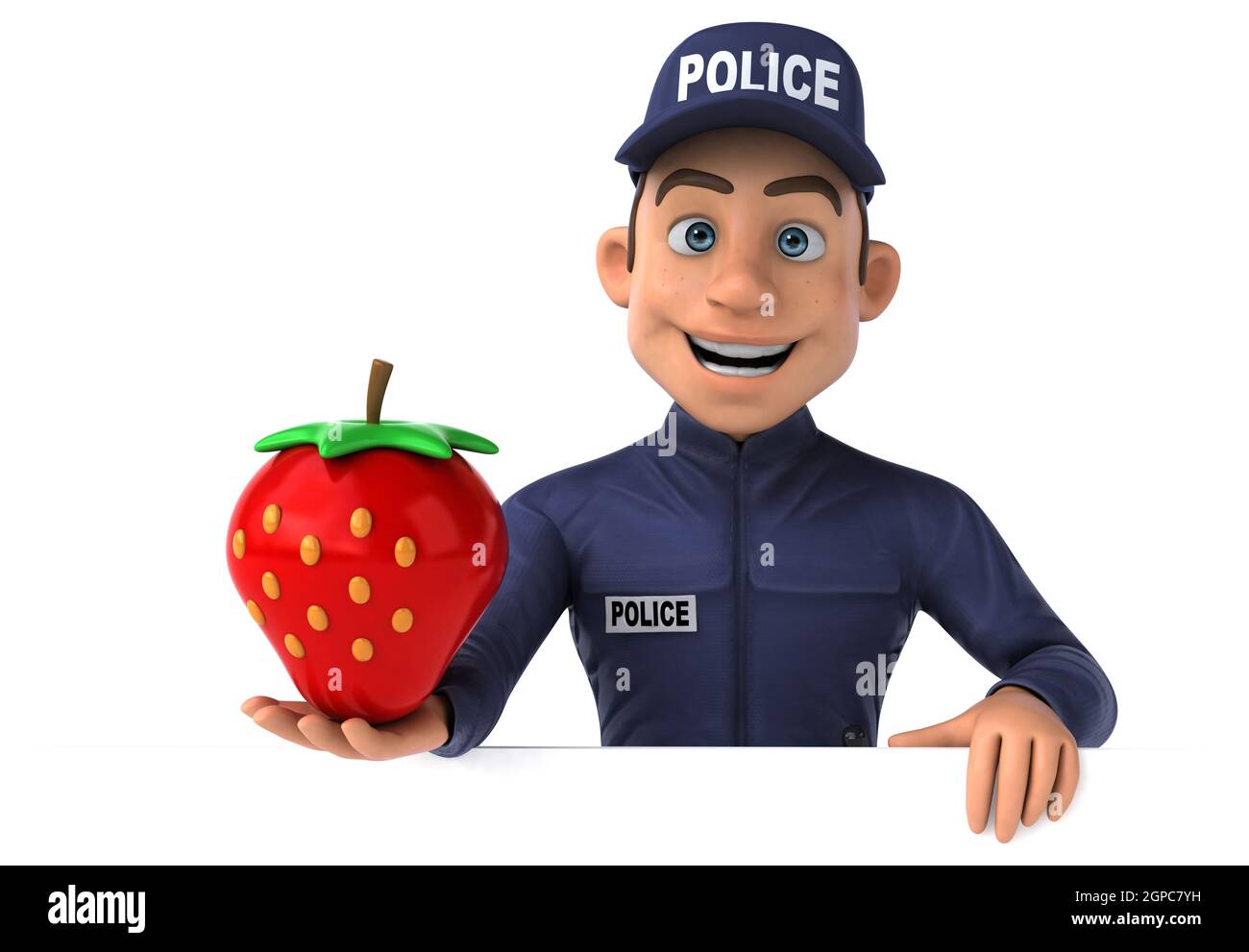 Fun 3D illustration of a cartoon Police Officer Stock Photo - Alamy