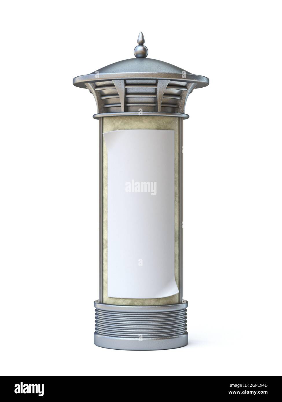 Advertising column 3D render illustration isolated on white background ...