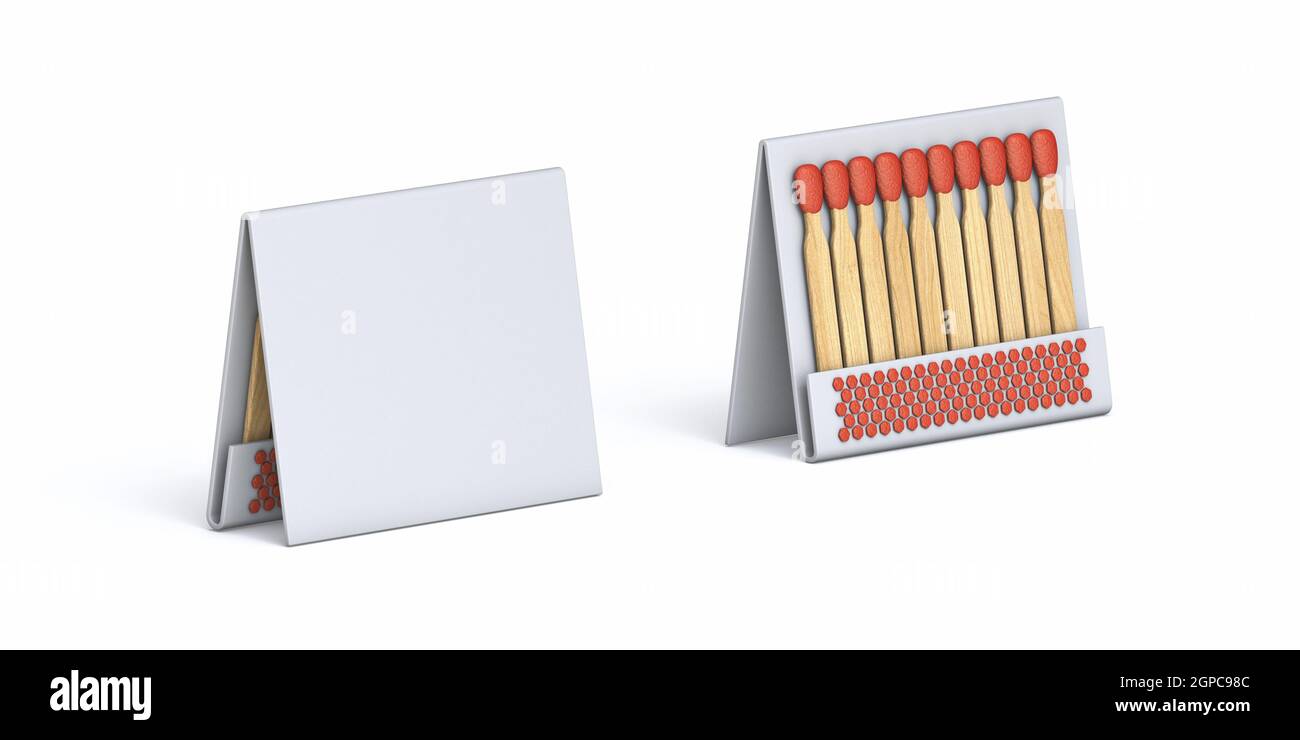 Matchbox template 3D render illustration isolated on white background ...