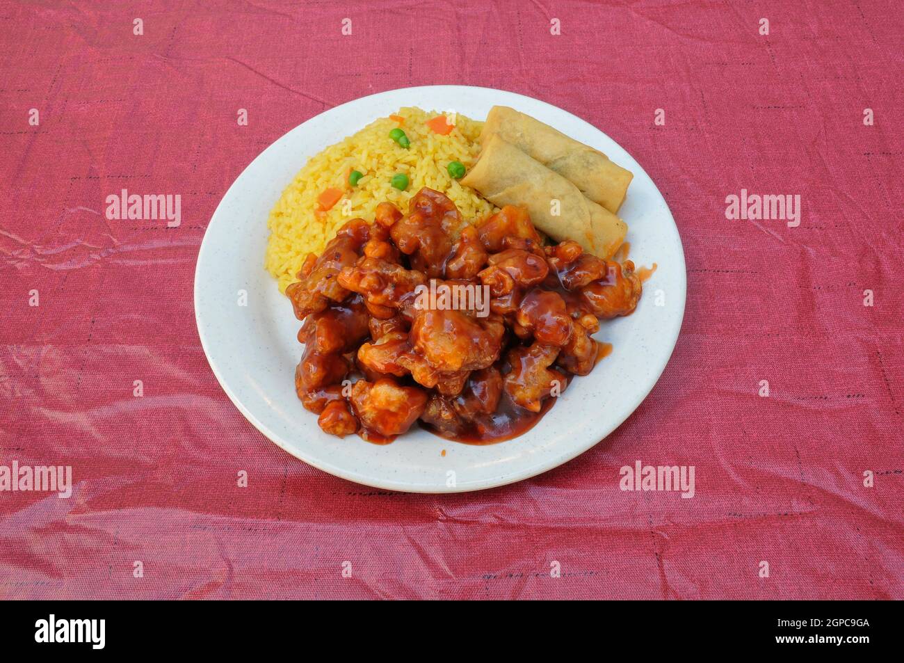 Traditional and authentic Chinese cuisine known as general tsu chicken ...