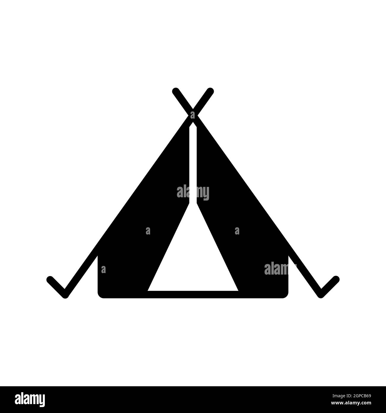 Tourist tent vector glyph icon. Camping and Hiking sign. Graph symbol ...
