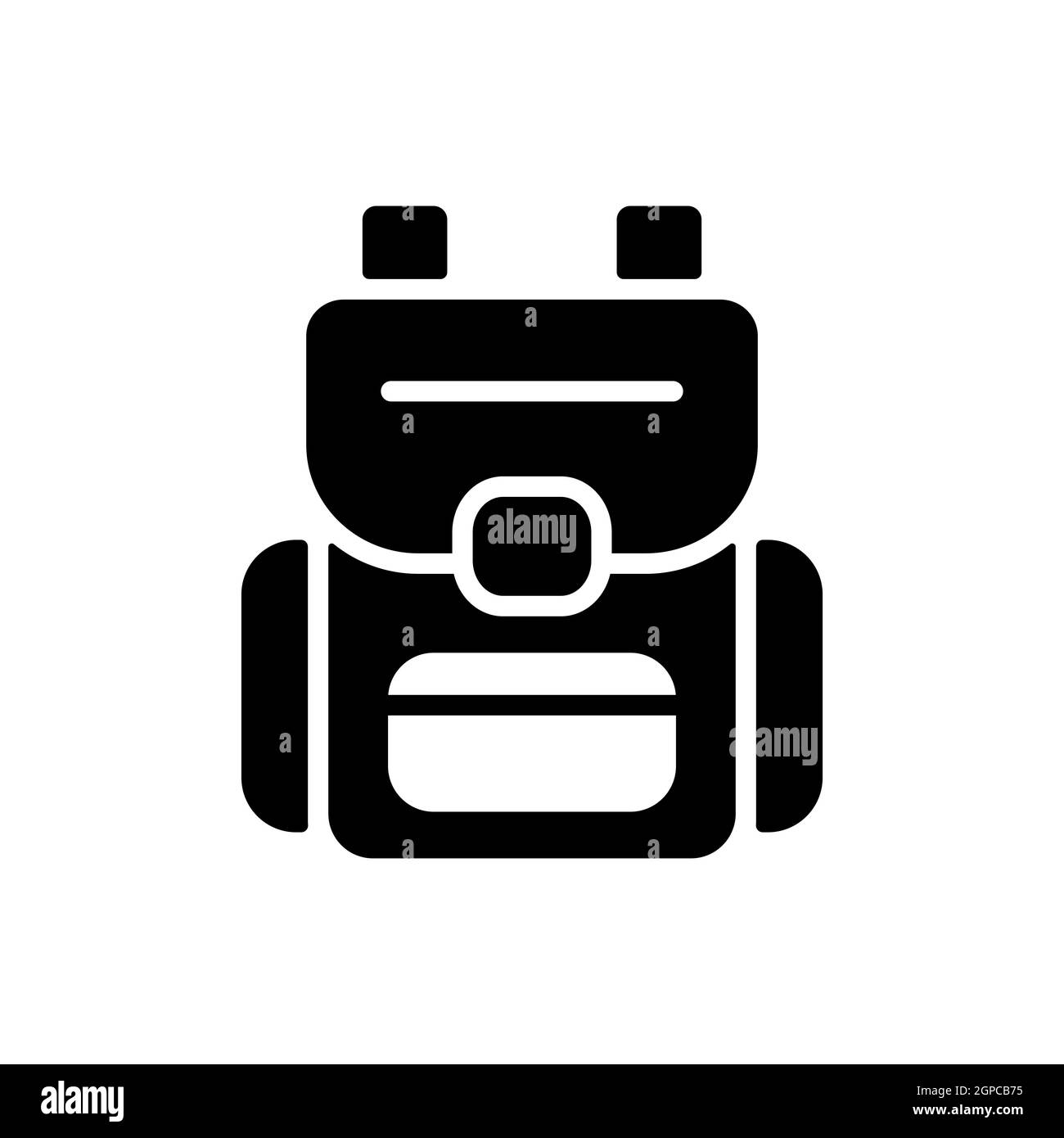 Camping backpack vector glyph icon. Camping and Hiking sign. Graph ...
