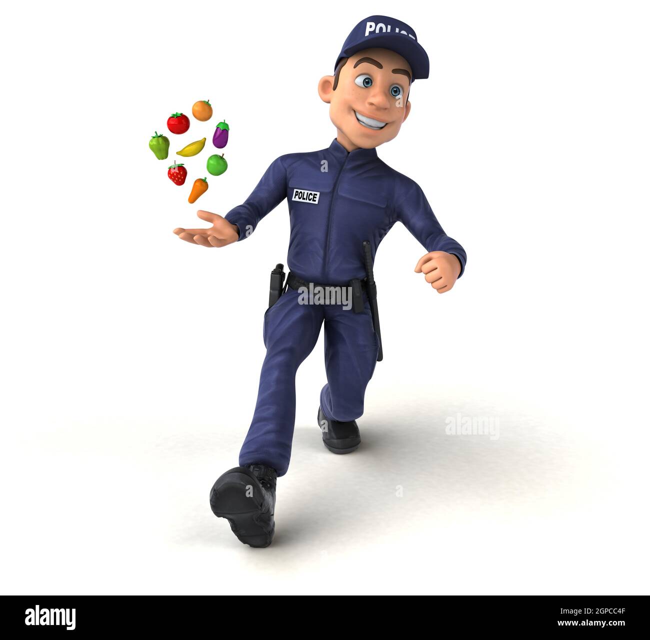 Fun 3D illustration of a cartoon Police Officer Stock Photo - Alamy