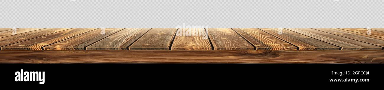 Large table top, wooden texture from boards, transparent background ...