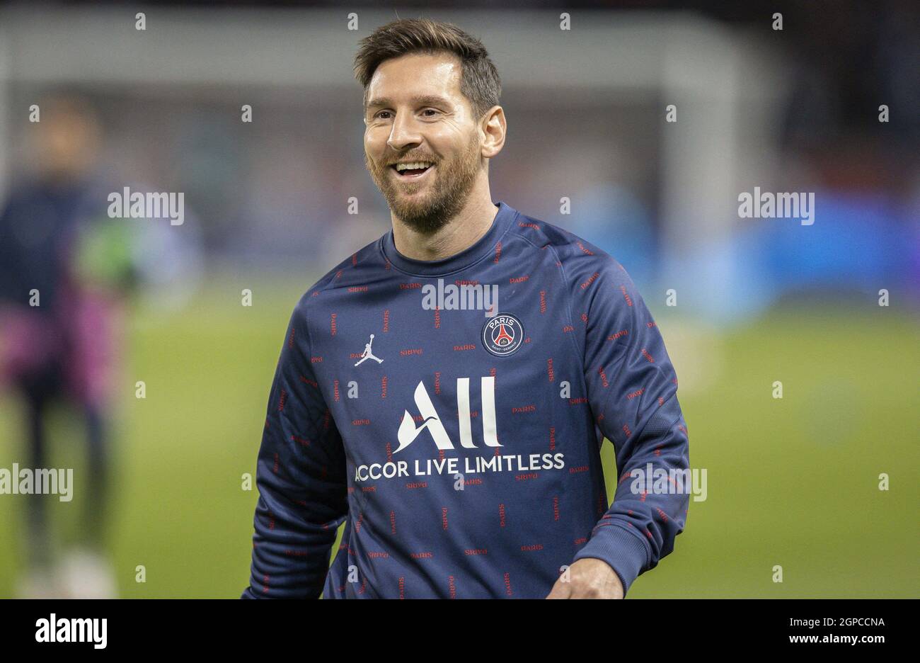 Lionel MESSI of PSG at warm-up during the Champion's League Paris Saint ...