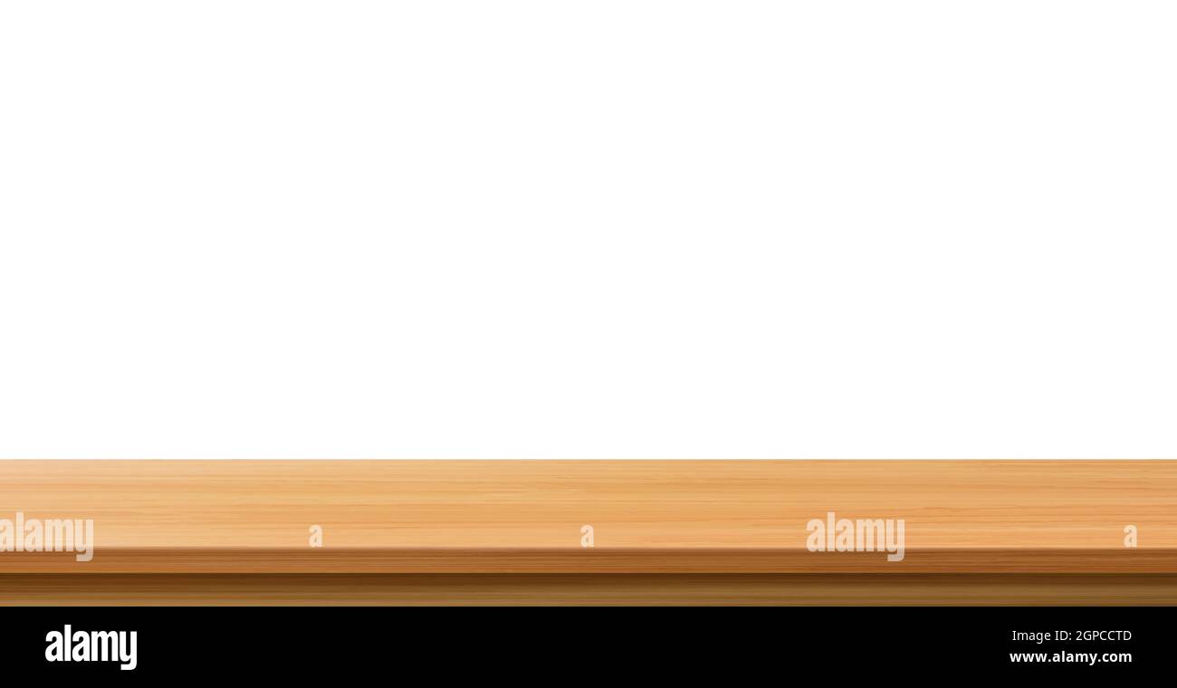 Large table top, solid wood texture, white background - Vector ...