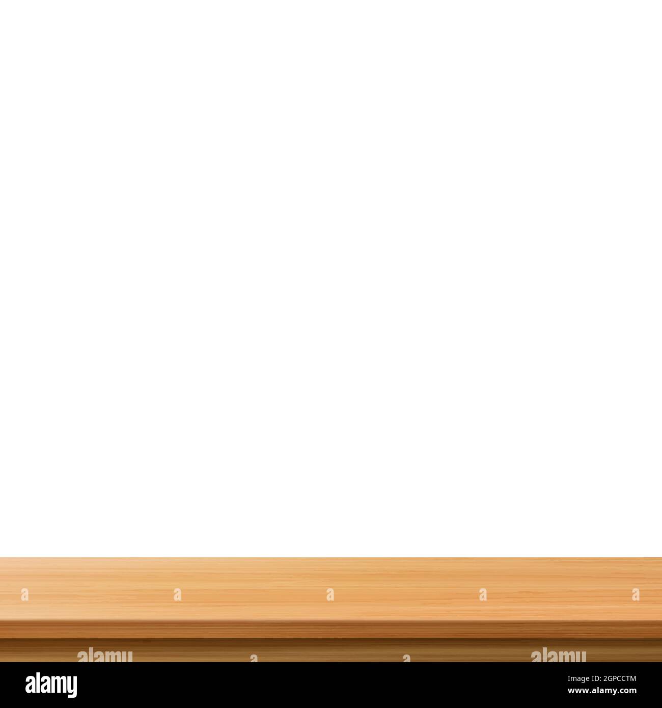 Large table top, solid wood texture, white background - Vector ...
