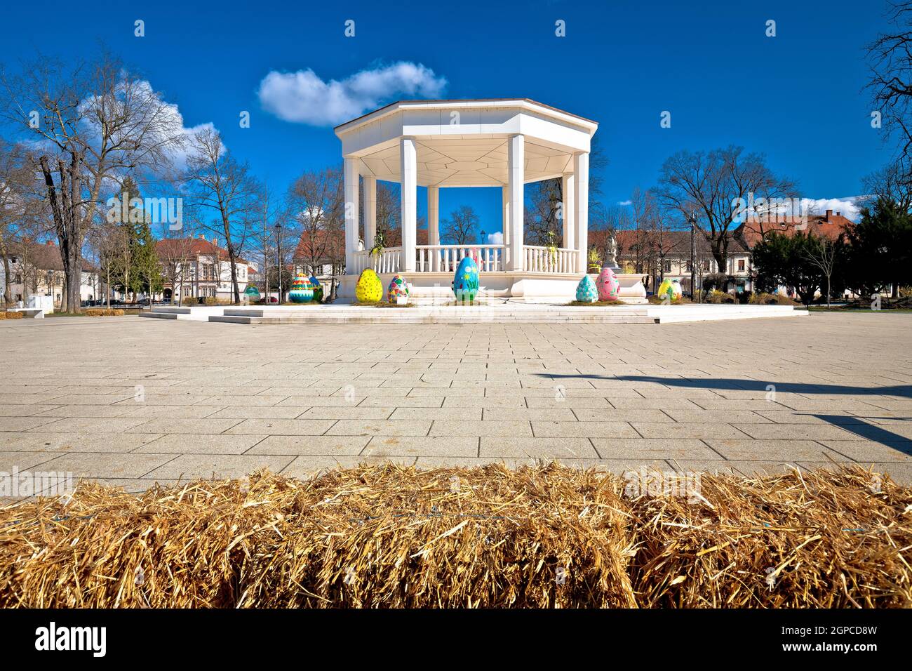 Town of Bjelovar central square pavillion view, Bilogora region of ...