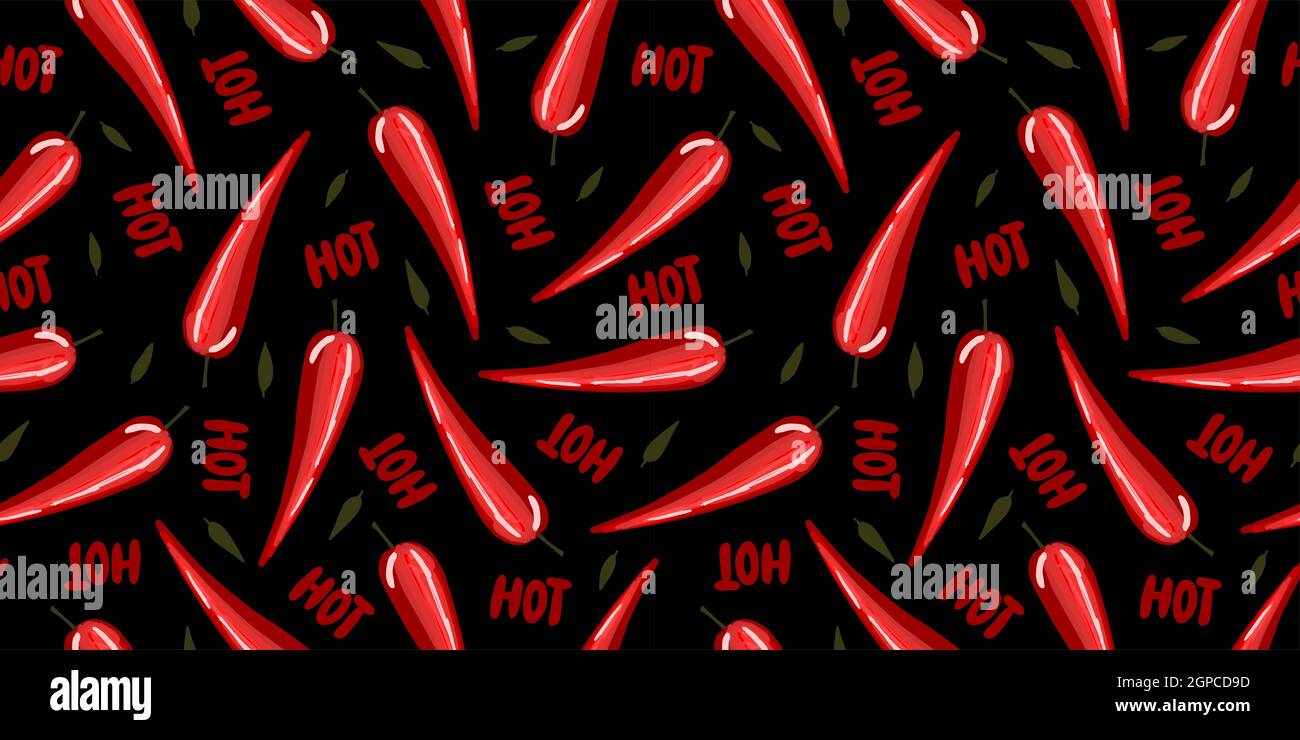 chili pepper, super hot chili. Hot peppers. seamless. Kitchen pattern ...
