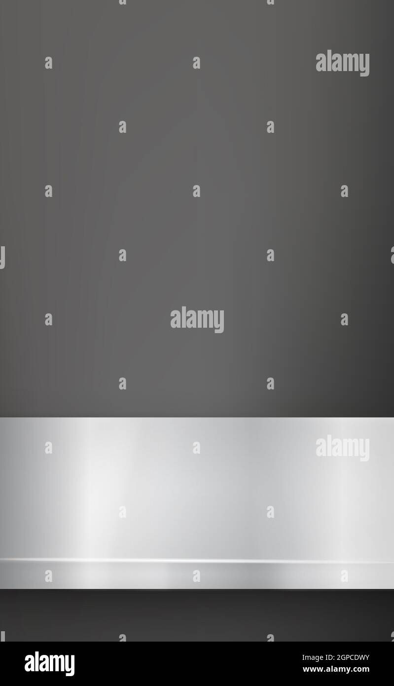 Metal kitchen countertop, iron texture, large table on a black ...