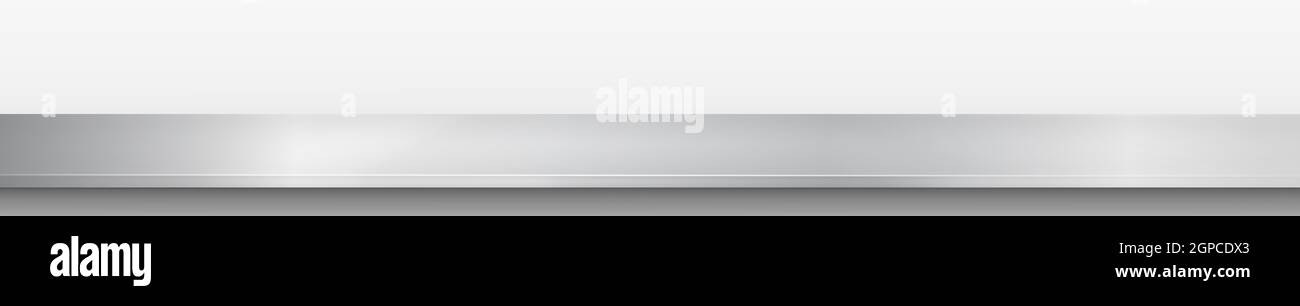 Metal kitchen countertop, iron texture, large table on a white ...