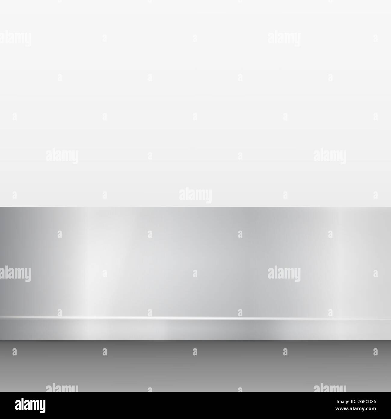 Metal kitchen countertop, iron texture, large table on a white ...