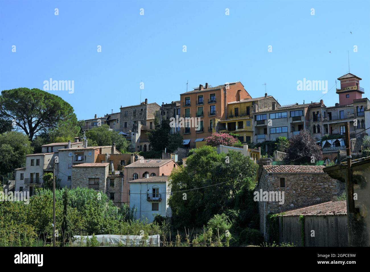 Historic center of Angles located in the region of La Selva in the ...