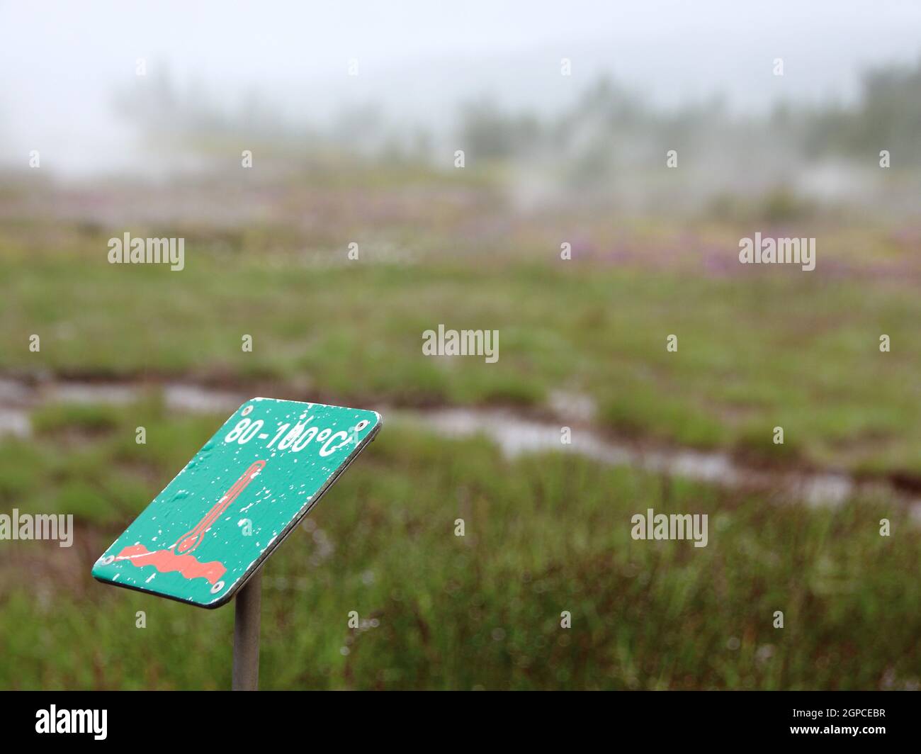 Boiling Water Warning Sign at Geyser Area in Iceland Stock Photo - Alamy