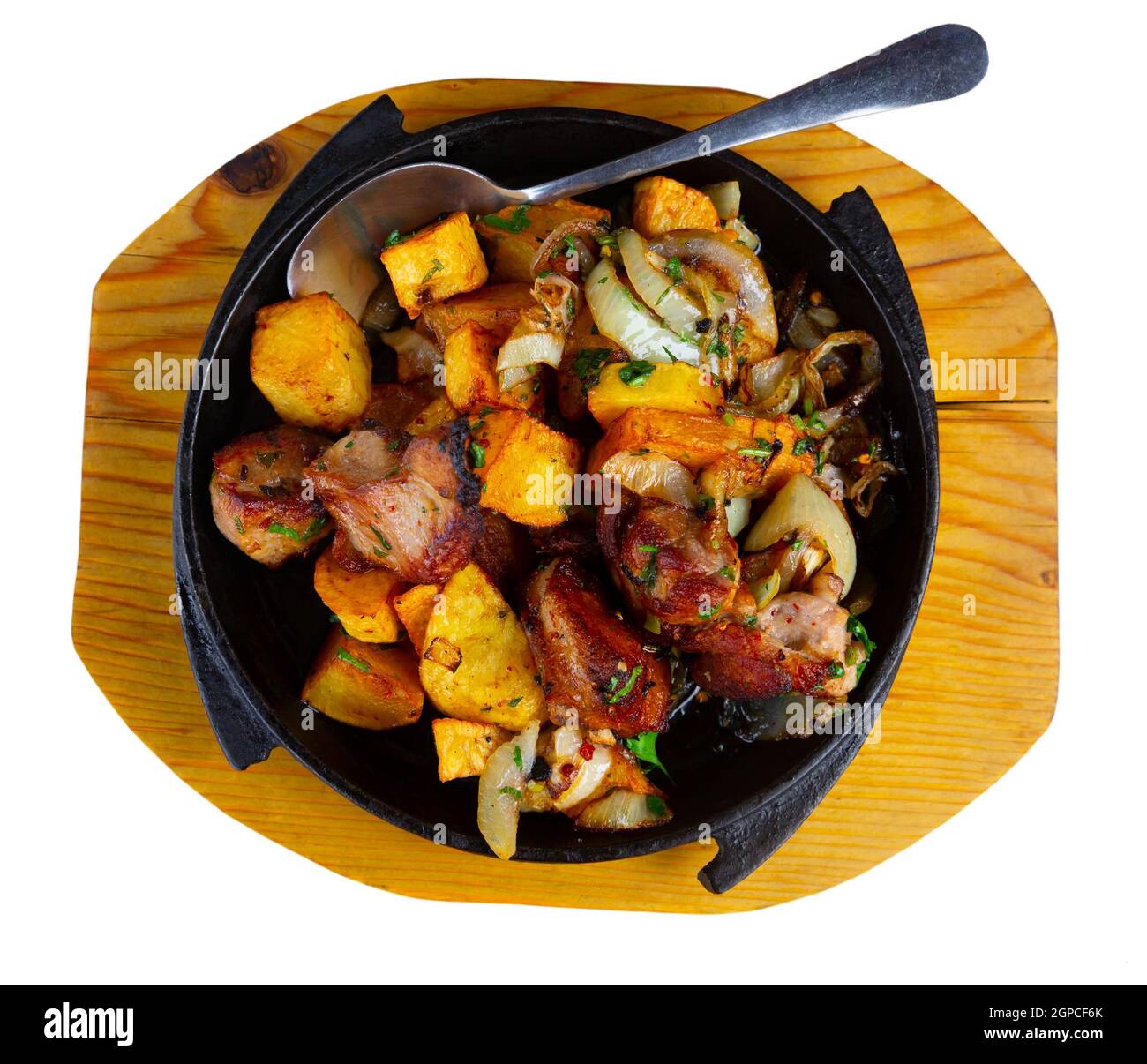Spicy Ojakhuri from roasted pork with potatoes and onions Stock Photo ...