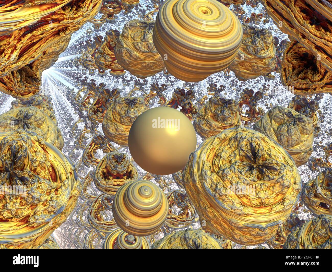 Picture of three-dimensional spaceship fractals in motion Stock Photo ...