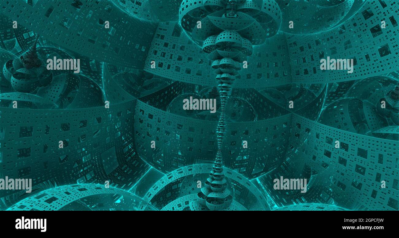 Picture of three-dimensional spaceship fractals in motion Stock Photo ...