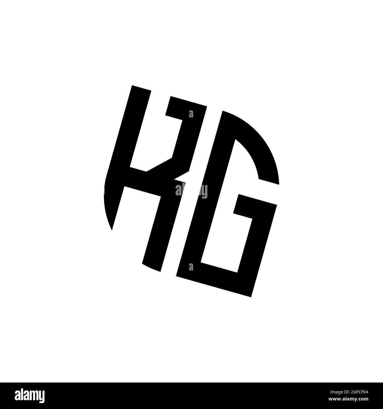 KG logo with geometric shape vector monogram design template isolated ...