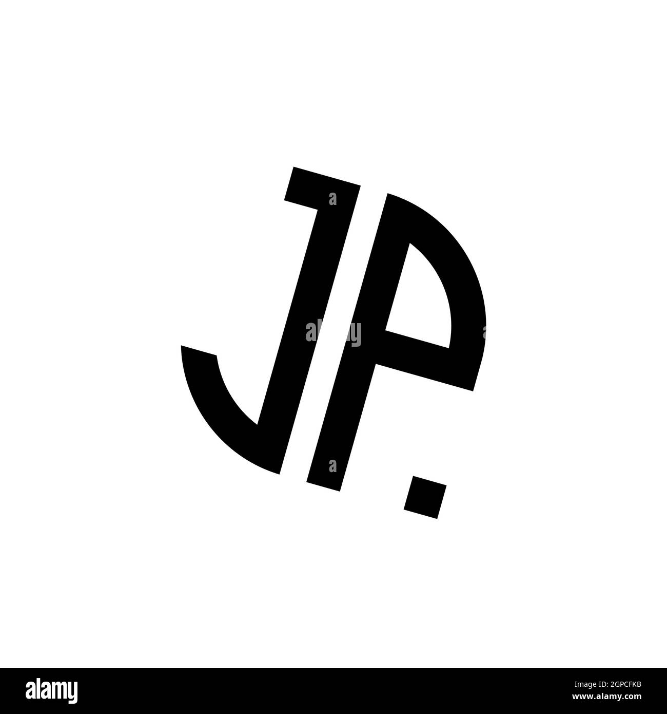 JP logo with geometric shape vector monogram design template isolated ...