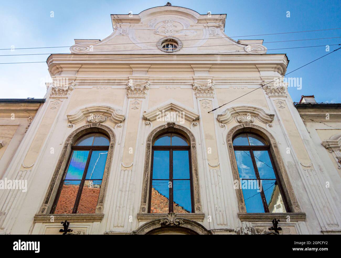 Facade of an historic building in the city of Zagreb, Croatia Stock ...