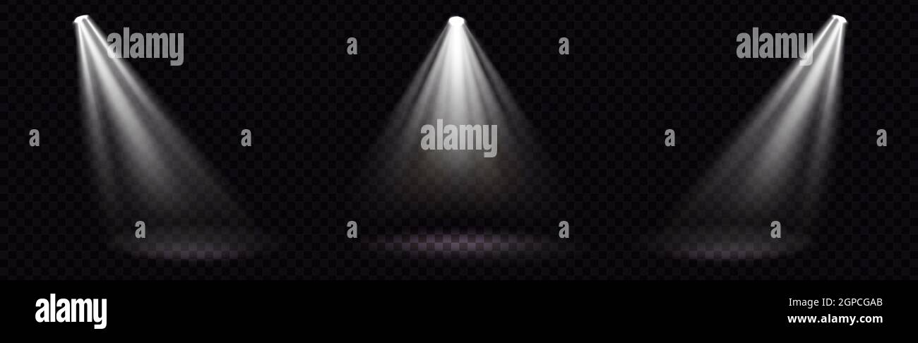 Set, realistic lighting, light rays on a dark background - Vector ...