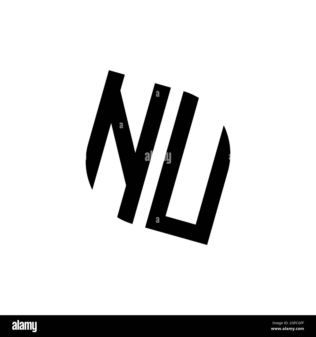 NU logo with geometric shape vector monogram design template isolated ...
