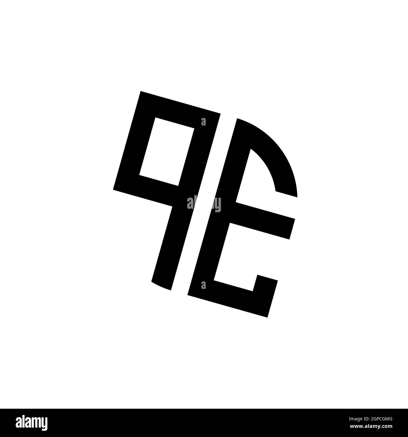 PE logo with geometric shape vector monogram design template isolated ...