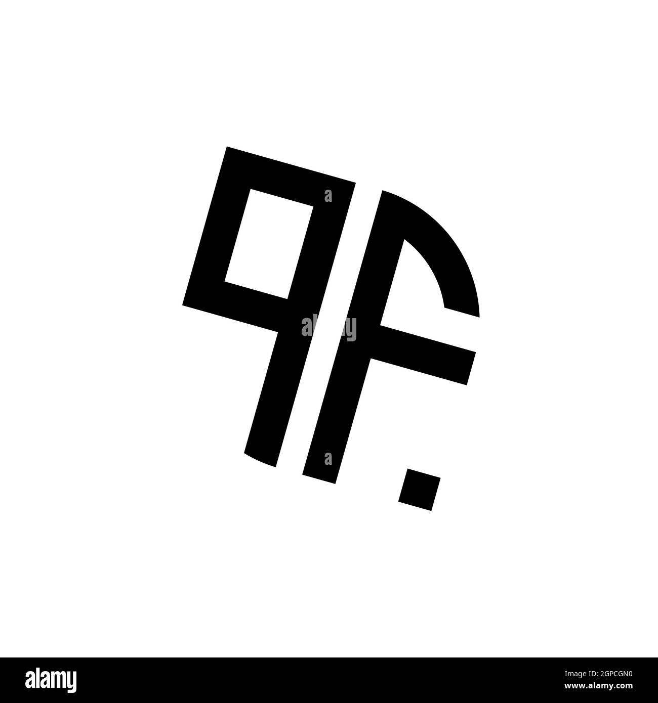 PF logo with geometric shape vector monogram design template isolated ...